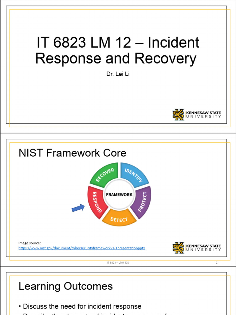 LM12 Incident Response Slides | PDF | Information | Incident Management
