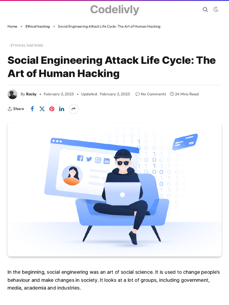 Social Engineering Attack Life Cycle The Art Of Human Hacking Pdf Phishing Computer Security