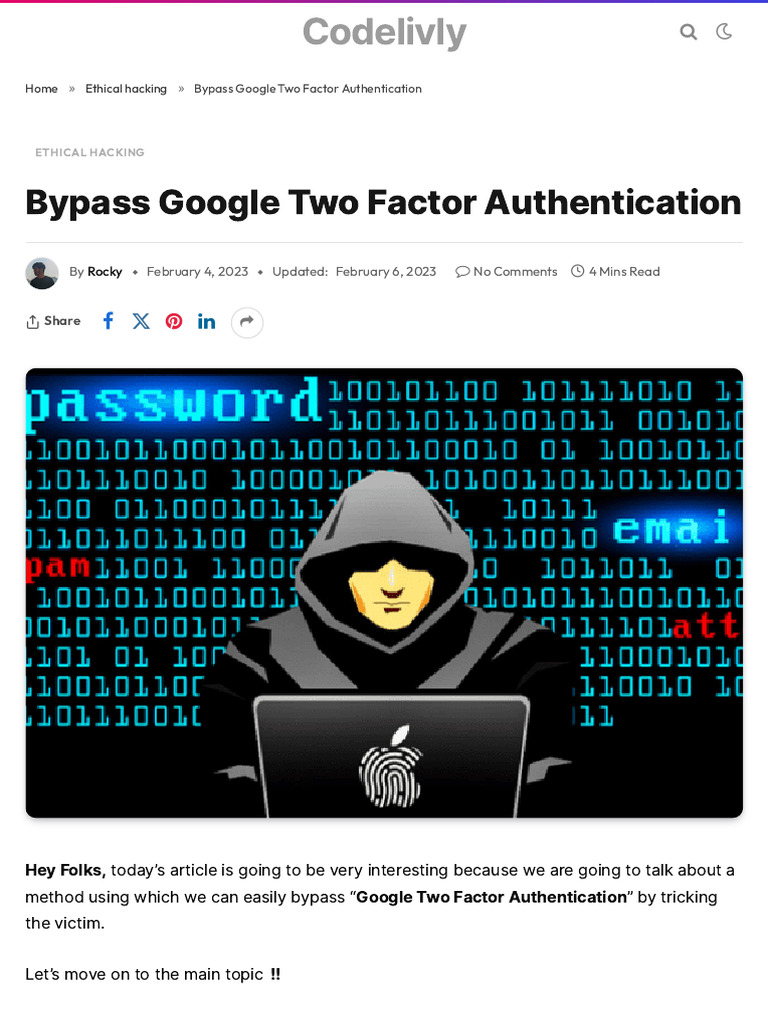 Bypass Google Two Factor Authentication - Codelivly | PDF | Security Hacker | Crime Prevention