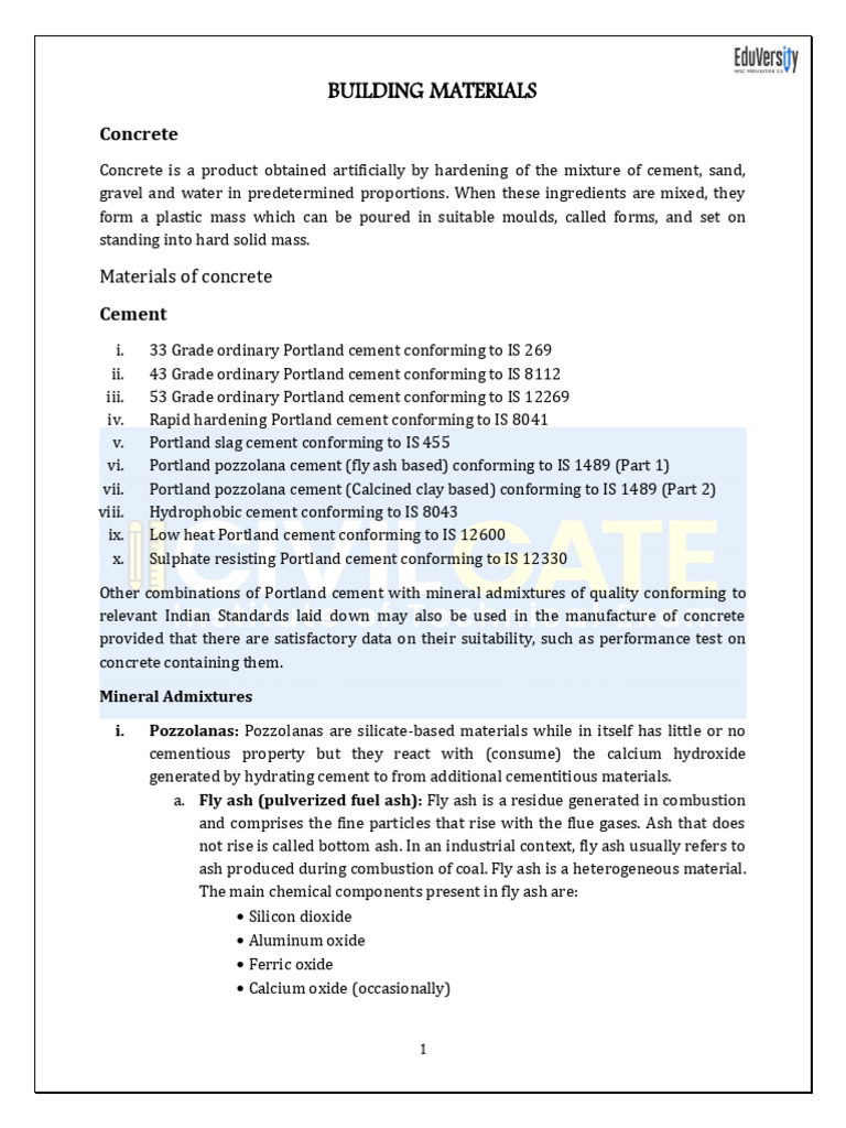 Concrete Study Material Pdf Concrete Cement