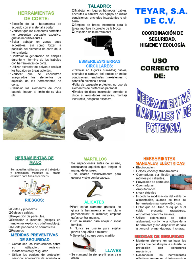 triptico HERRAMIENTAS MANUALES | Descargar gratis PDF | Perforar ...