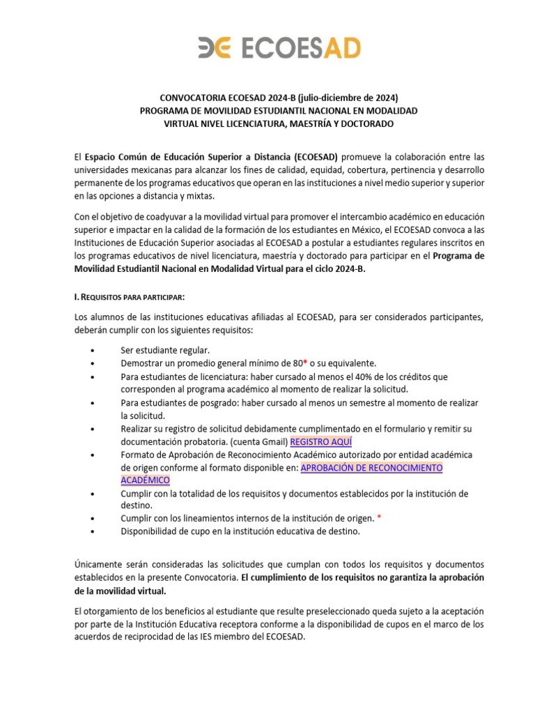 Movilidad Virtual 24B Ecoesad | PDF