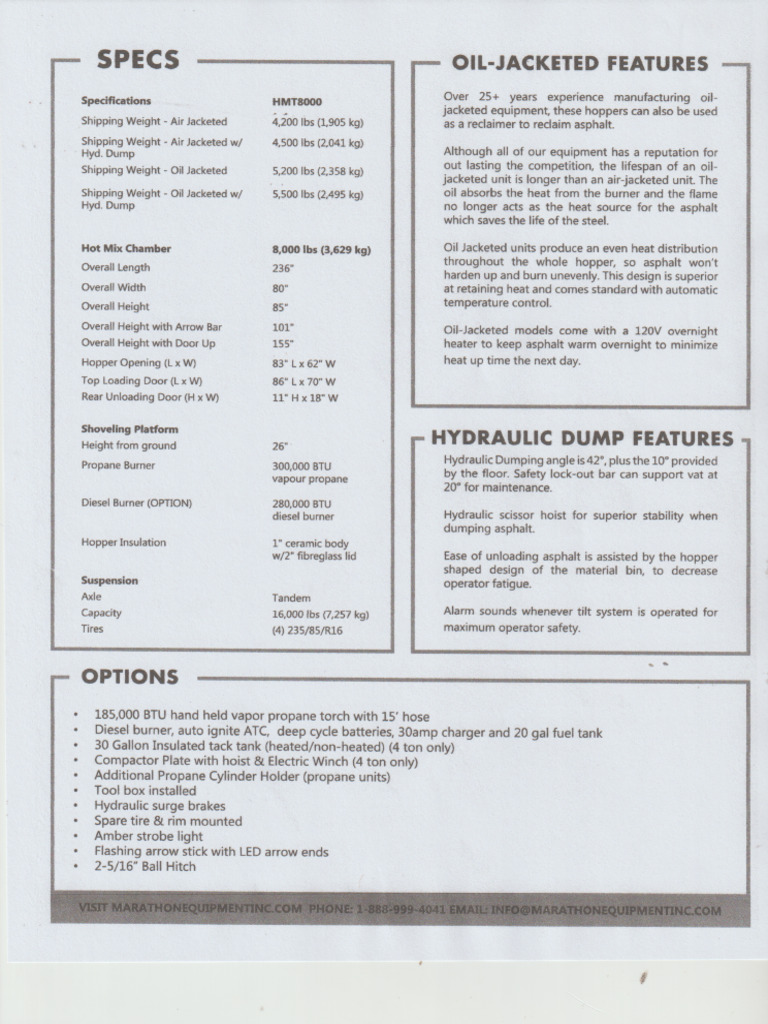 Spec. Sheet HMT 8000 | PDF