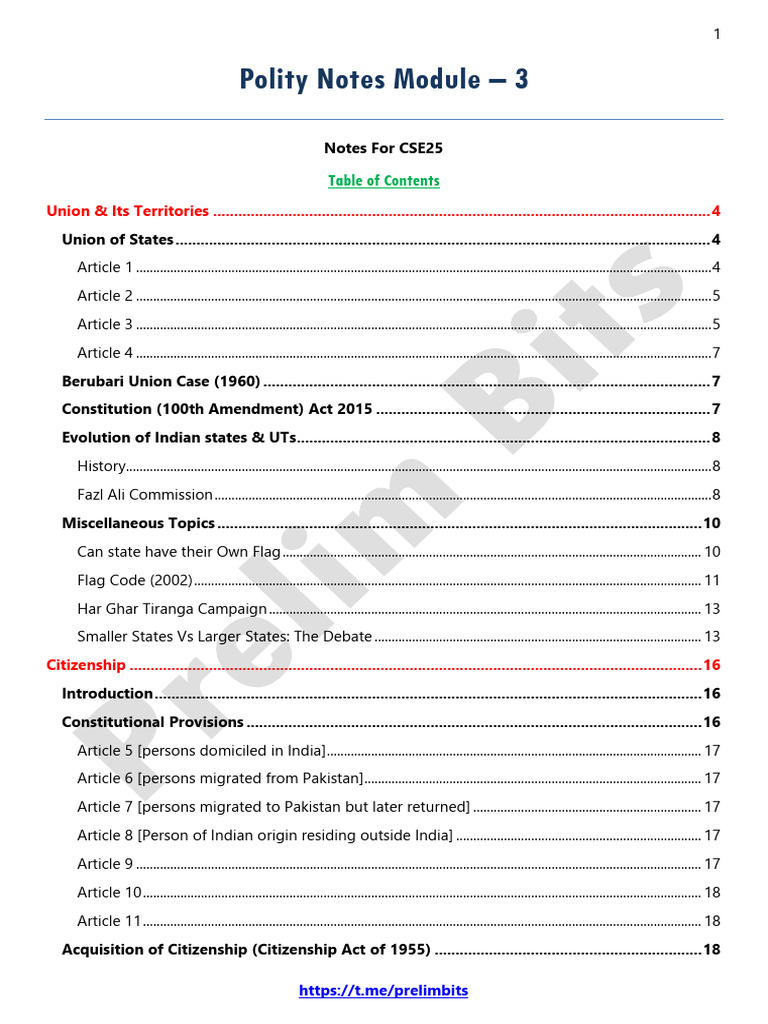 Polity Notes Module - 3 | PDF | Citizenship | Justice Polity Notes Module - 3 | PDF | Citizenship | Justice