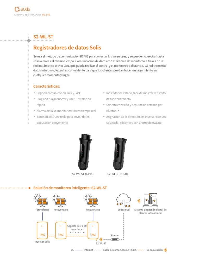 Solis Datasheet S2-WL-ST MEX V1,2 2024 04 | PDF | USB | Wifi