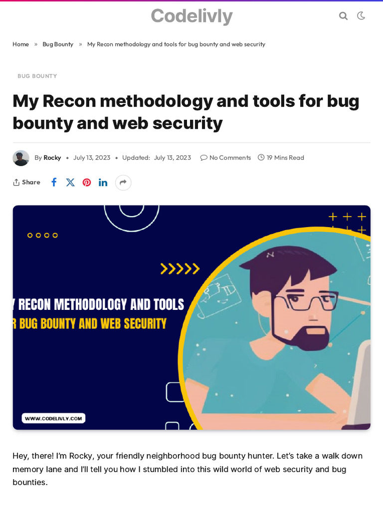 My Recon Methodology and Tools For Bug Bounty and Web Security | PDF ...
