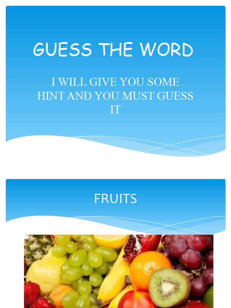 GUESS THE WORD | PDF