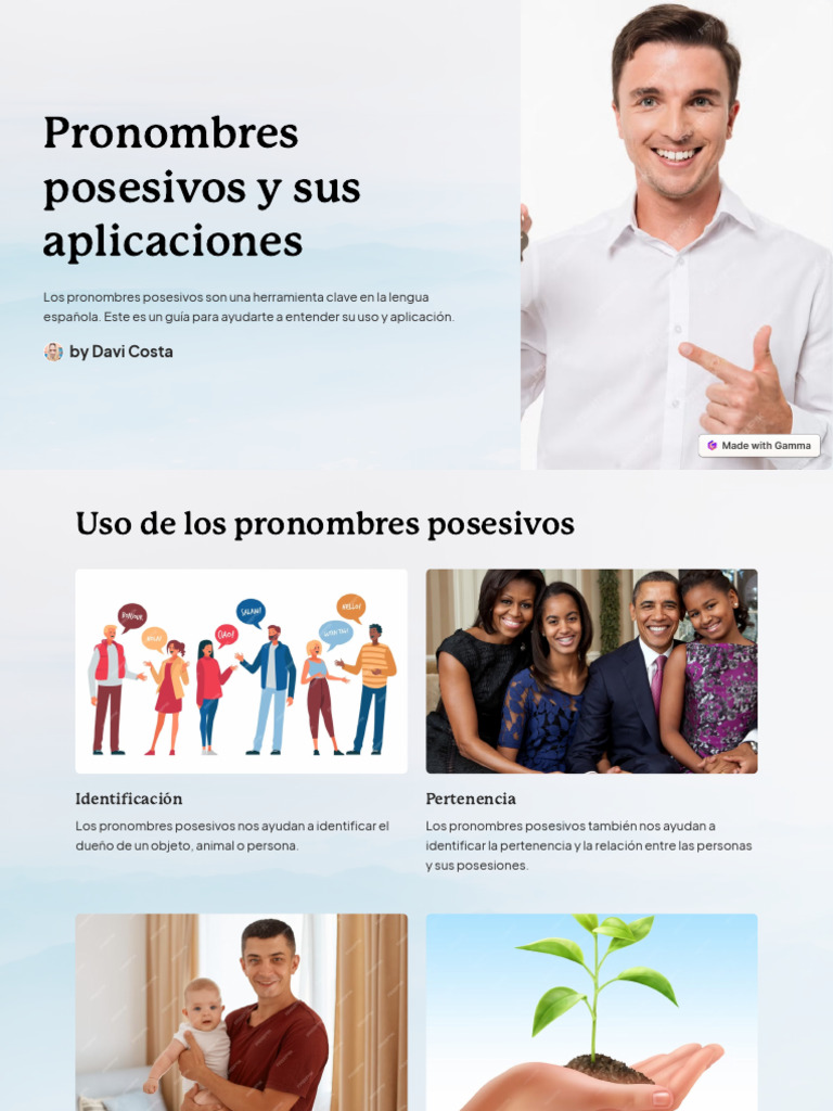 Guía de Pronombres Posesivos | PDF | Pronombre | Adjetivo