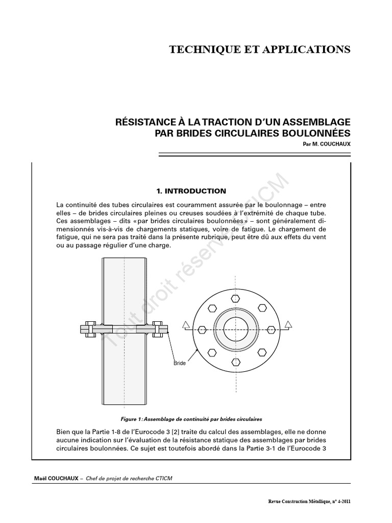 RCM 4-2011 - Assemblage en Traction Par Bride Circulaire | PDF | Vis de fixation | Matériaux