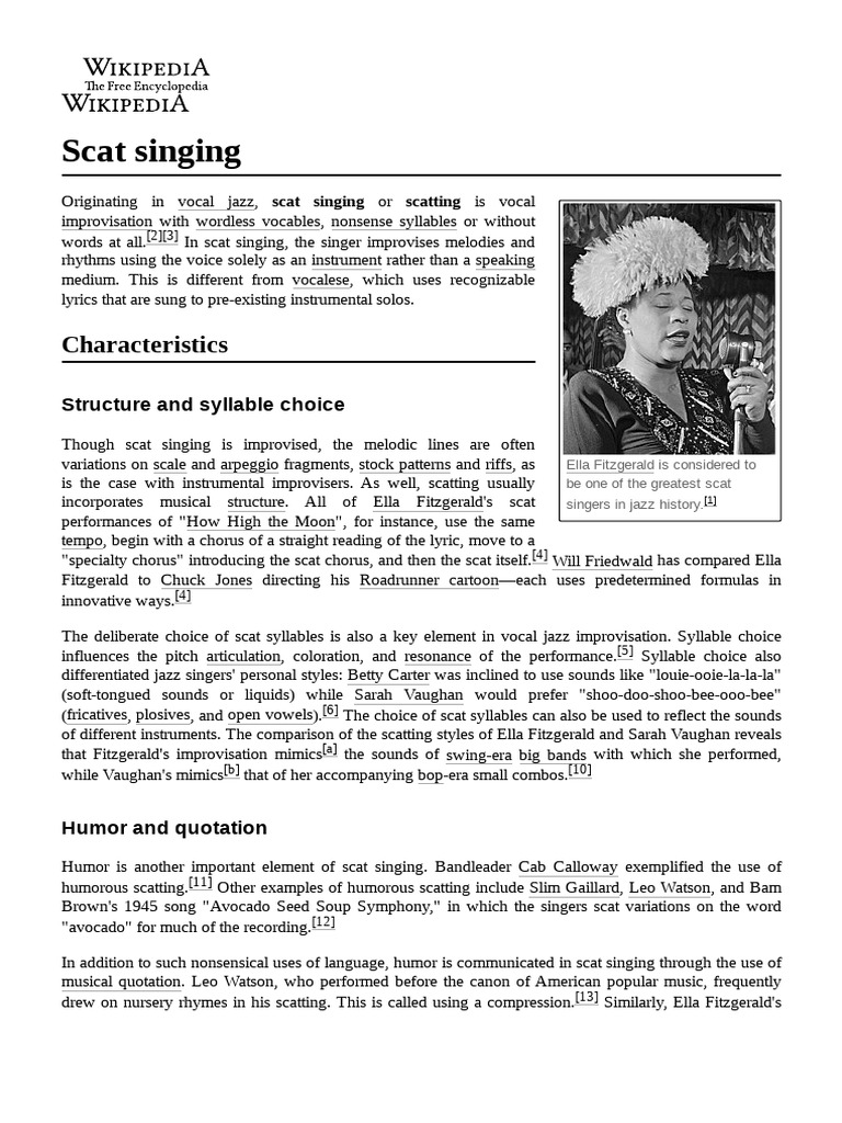 Scat Singing | PDF | Jazz | Musicology