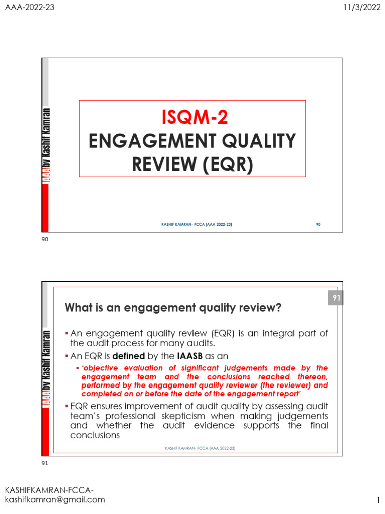 Presentation - ISQM 2 | PDF | Audit | Risk