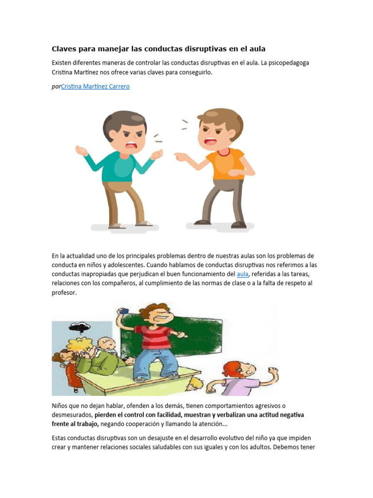 Conductas Disruptivas en El Aula | PDF | Comportamiento | Salón de clases