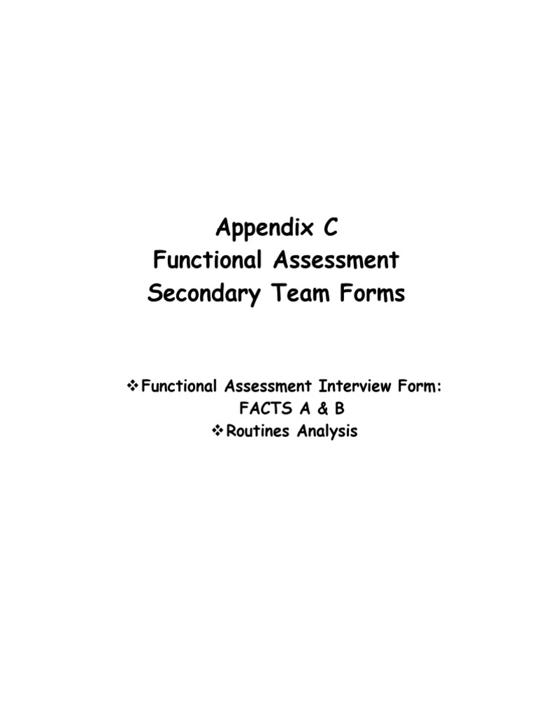 Func Assess Sectm 0109 G | PDF | Questionnaire | Psychology