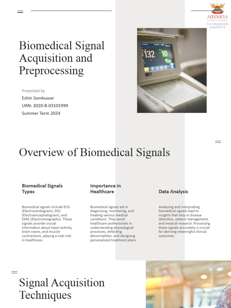 Biomedical Signal Acquisition and Preprocessing | PDF ...