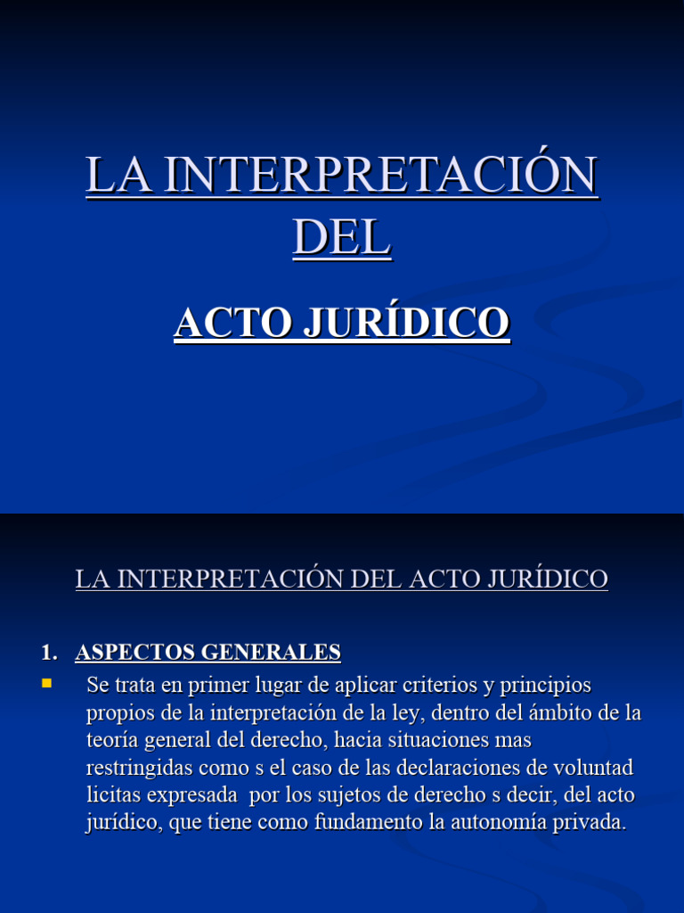 La Interpretacion Del Acto Juridico | PDF | Justicia | Crimen y violencia