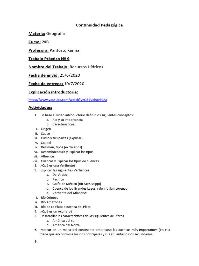 TP 9 Geo 2B Plan de Cont 20 | PDF | Río | Cuenca de drenaje