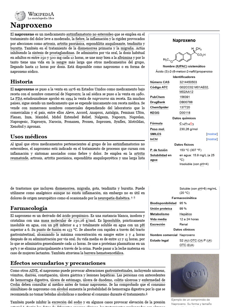 Uso y Precauciones del Naproxeno | PDF | Medicina CLINICA | Medicina