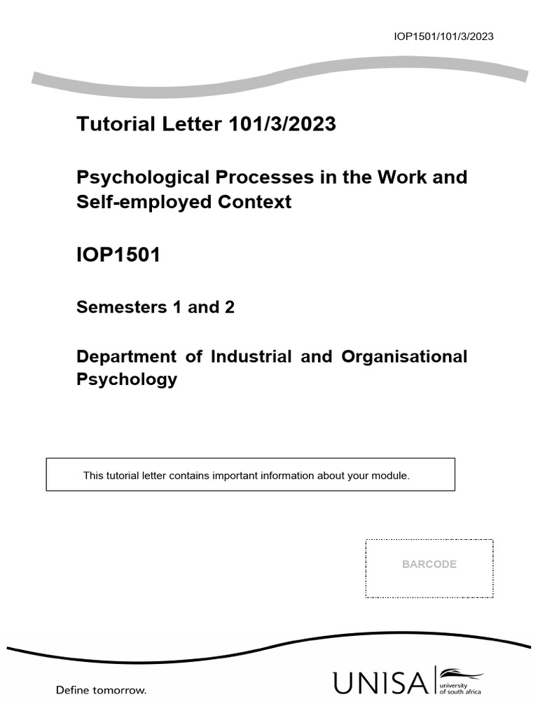 IOP1501 101 3 2023 B English | PDF | Multiple Choice | Educational ...