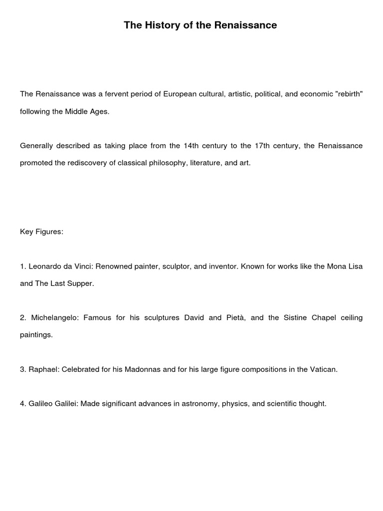 Renaissance: Key Figures & Impact | PDF