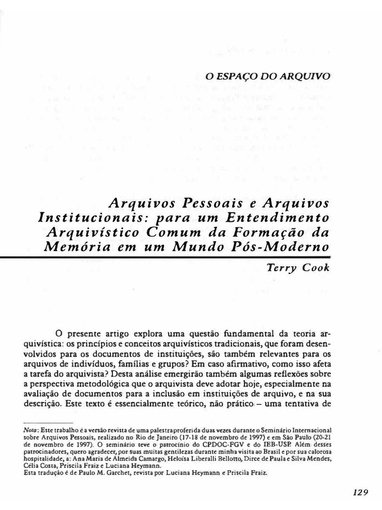 Texto Terry Cook | PDF