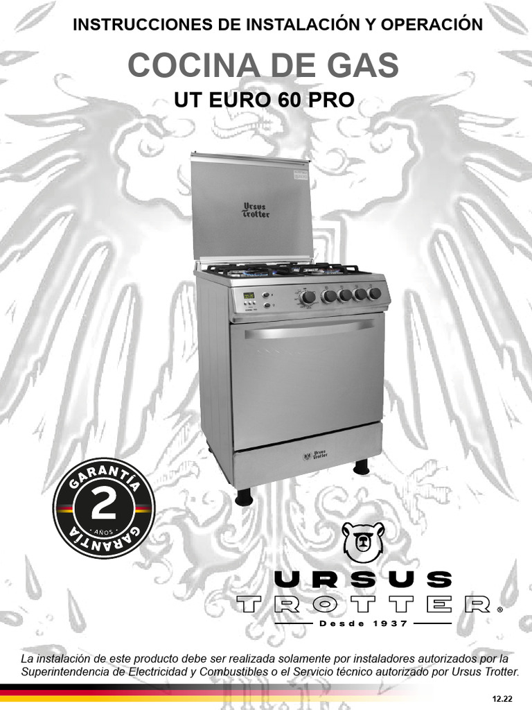 Instalación y Uso Cocina Gas Ursus Trotter | PDF | Estufa de cocina | Panes