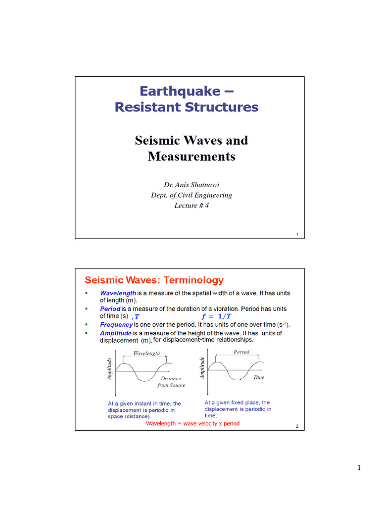 2slides_EQ Lecture 4_ Seismic Waves | Download Free PDF | Waves ...