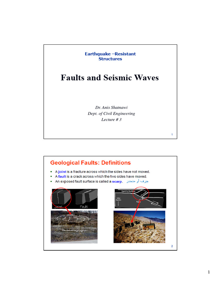 2slides_EQ Lecture 3_Faults | PDF | Fault (Geology) | Earthquakes