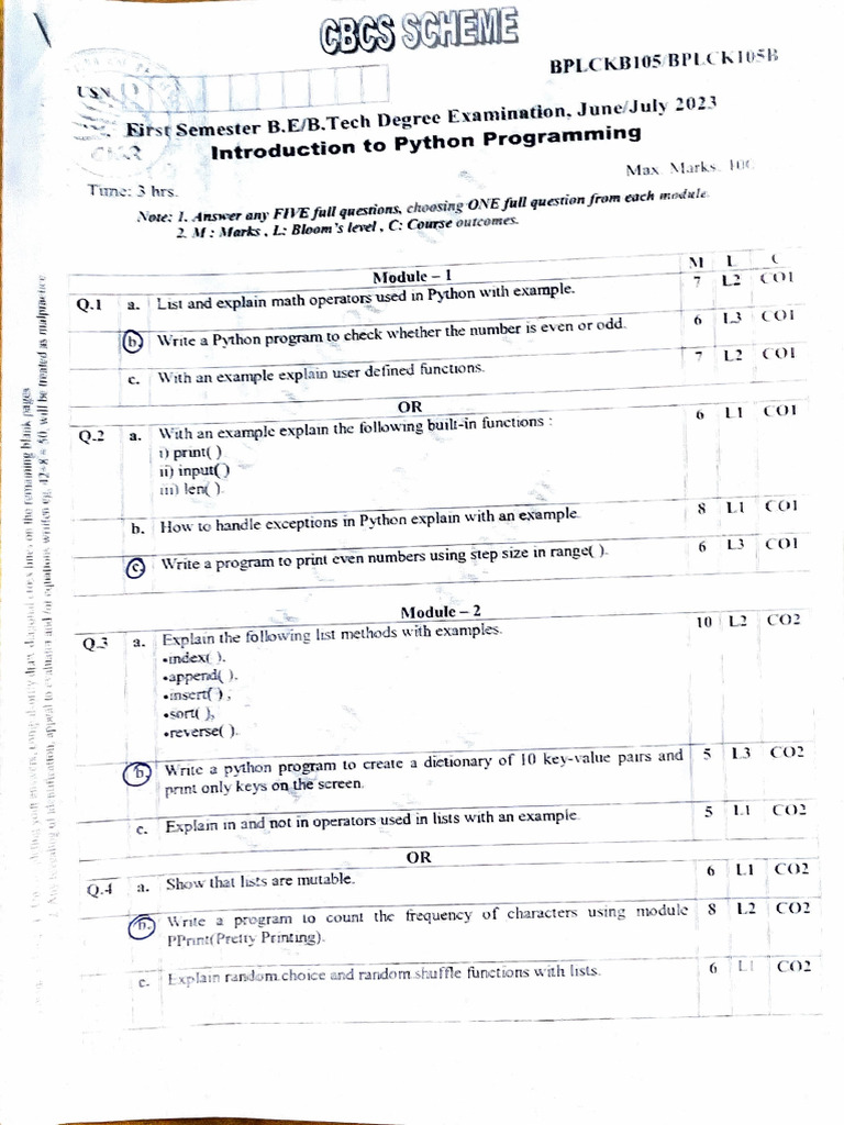 Python 2nd Sem Previous Year Papers | PDF | Software Development ... Python 2nd Sem Previous Year Papers | PDF | Software Development ...