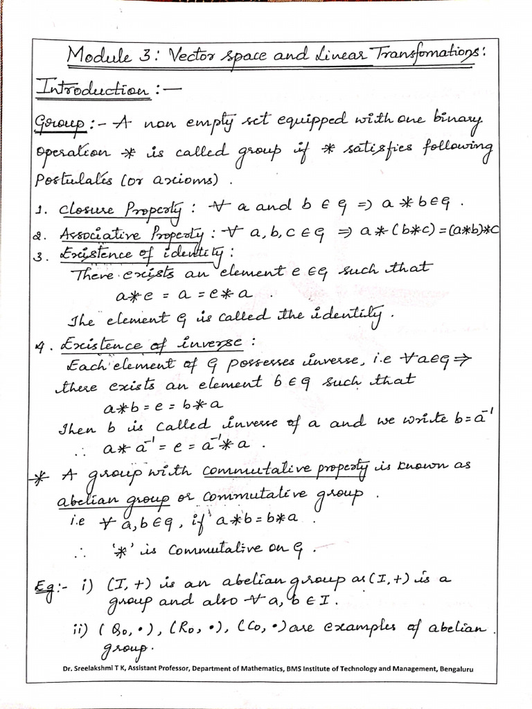 M2 - Vector Spaces (Module-3) | PDF