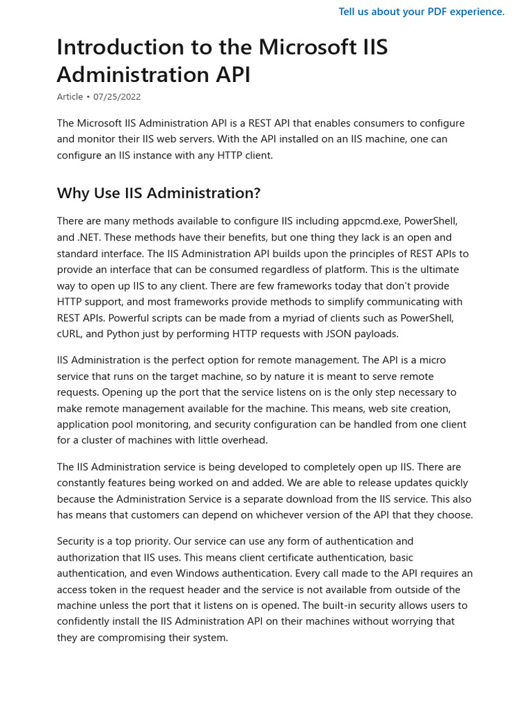 Iis Administration | PDF | World Wide Web | Internet & Web