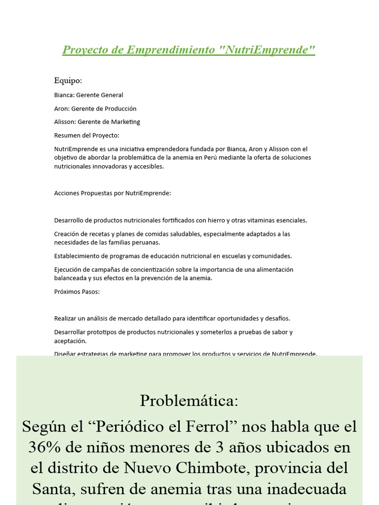 Proyecto de Emprendimiento Bianca | PDF | Salud y bienestar
