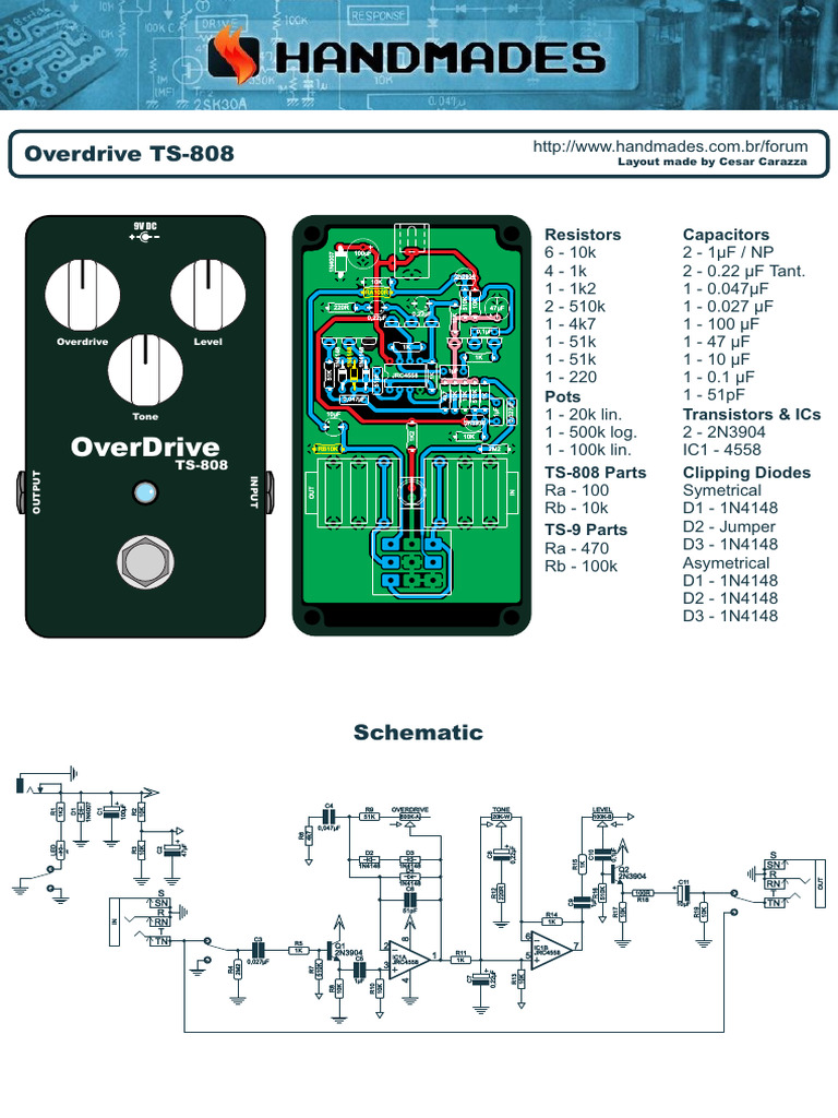 TS-808 On Board | PDF | Electronic Circuits | Electrical Circuits