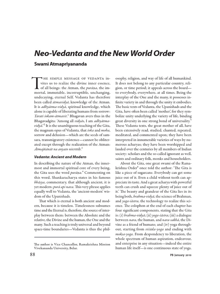 17 Neo Vedanta PB S Atmapriyananda A | PDF | Bhagavad Gita | Brahman