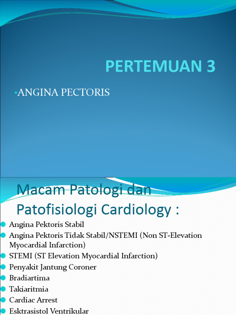 Pertemuan 3 Angina Pectoris | PDF