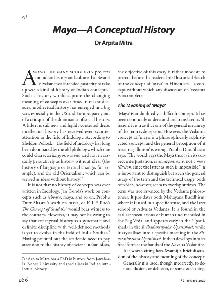 Maya_A_Conceptual_History | PDF | Vedanta | Advaita Vedanta