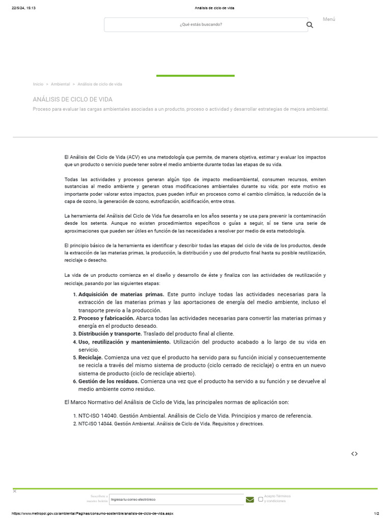 Análisis De Ciclo De Vida Pdf Evaluación Del Ciclo De Vida Ambiente