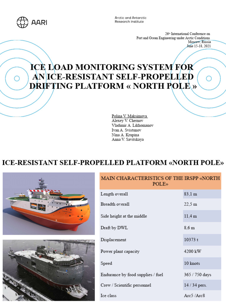 ICE LOAD MONITORING SYSTEM FOR AN ICE-RESISTANT SELF-PROPELLED DRIFTING ...
