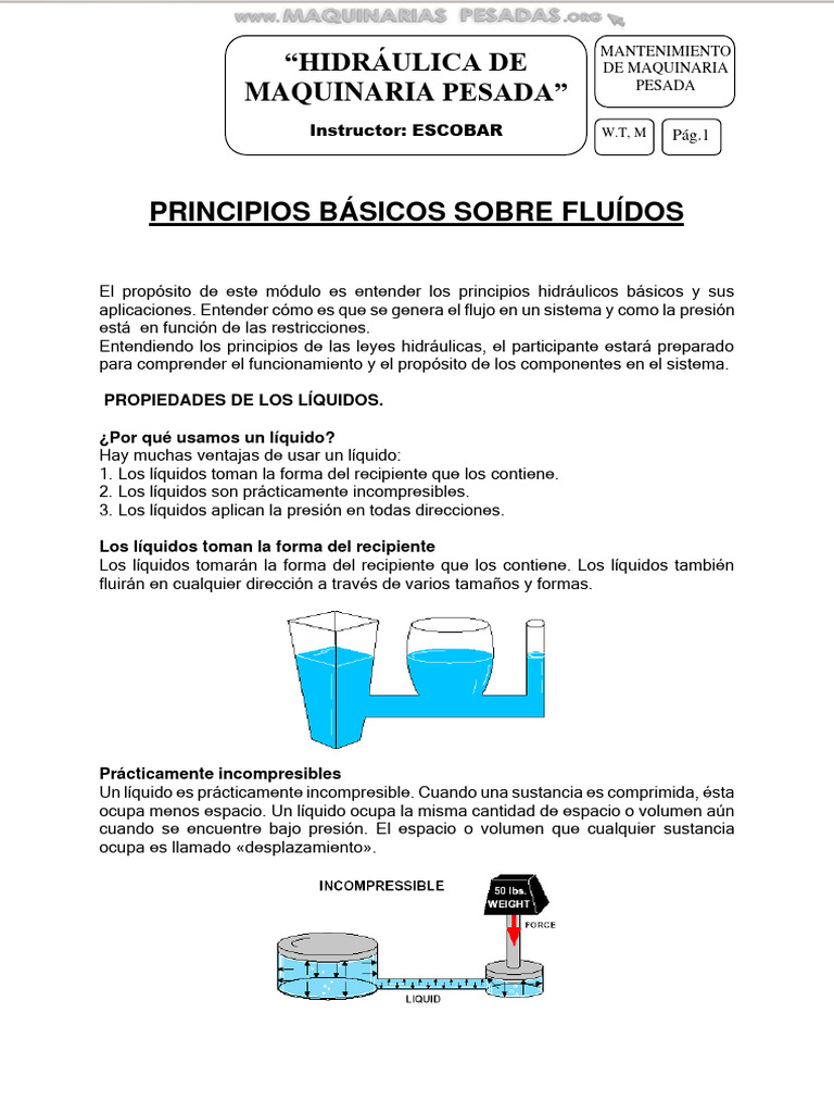 Principios de La Hidraulica Basica | PDF | Bomba | Líquidos