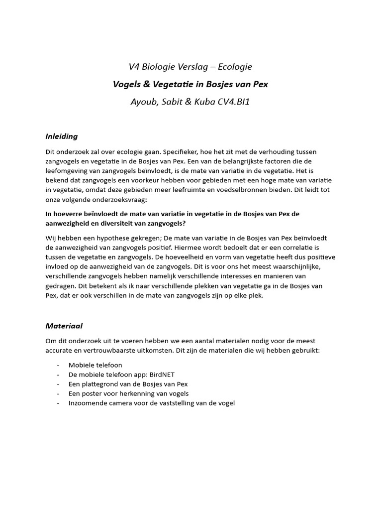 Kopie Van Ecologie Verslag V4 | PDF