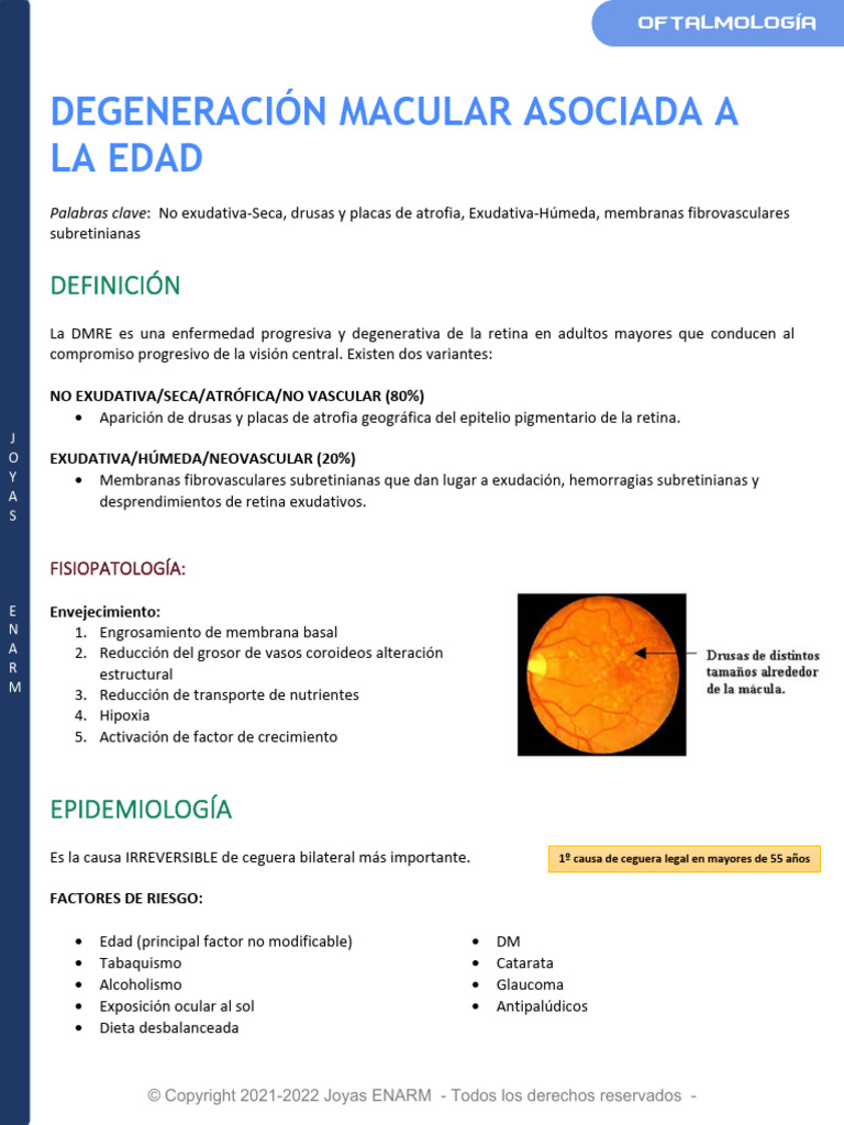 Degeneración Macular Asociada A La Edad | PDF | Ojo humano | Medicina CLINICA