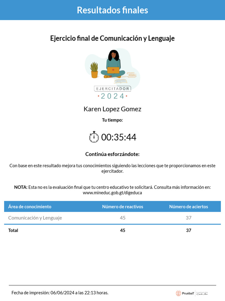 PruébaT, Final | PDF