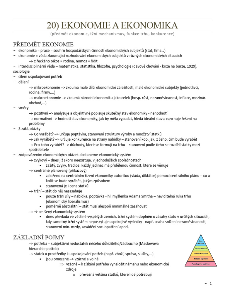 20 Ekonomie A Ekonomika | PDF