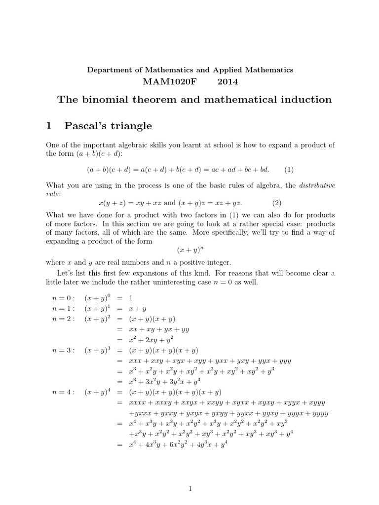 Binomial | PDF | Algebra | Mathematics