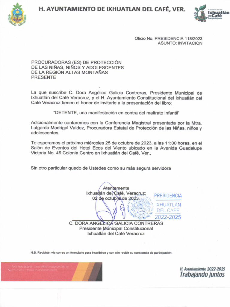 Oficio Presentacion Libro | PDF