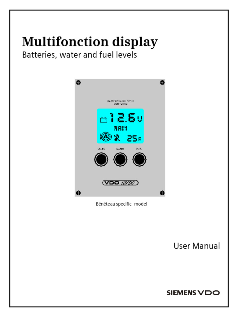 Bénéteau Battery & Level Display Manual | PDF | Backlight ...