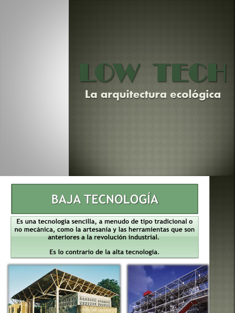 Copia de 26 Low Tech | PDF | Arquitecto | Evaluación del ciclo de vida