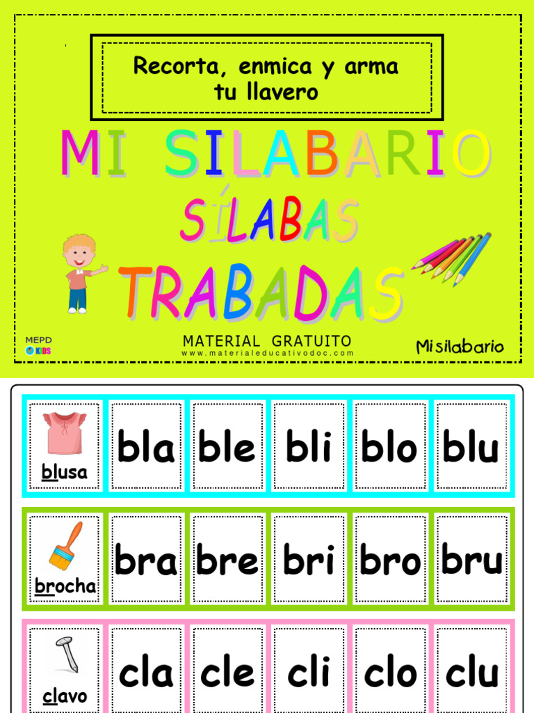 Silabario Letras Trabadas | PDF | Ciencias sociales | Artes del ...