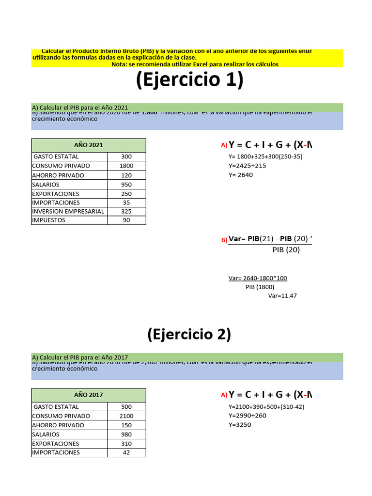 Ejercicios Pib - Dayana Nivela | PDF | Producto Interno Bruto | Ahorro