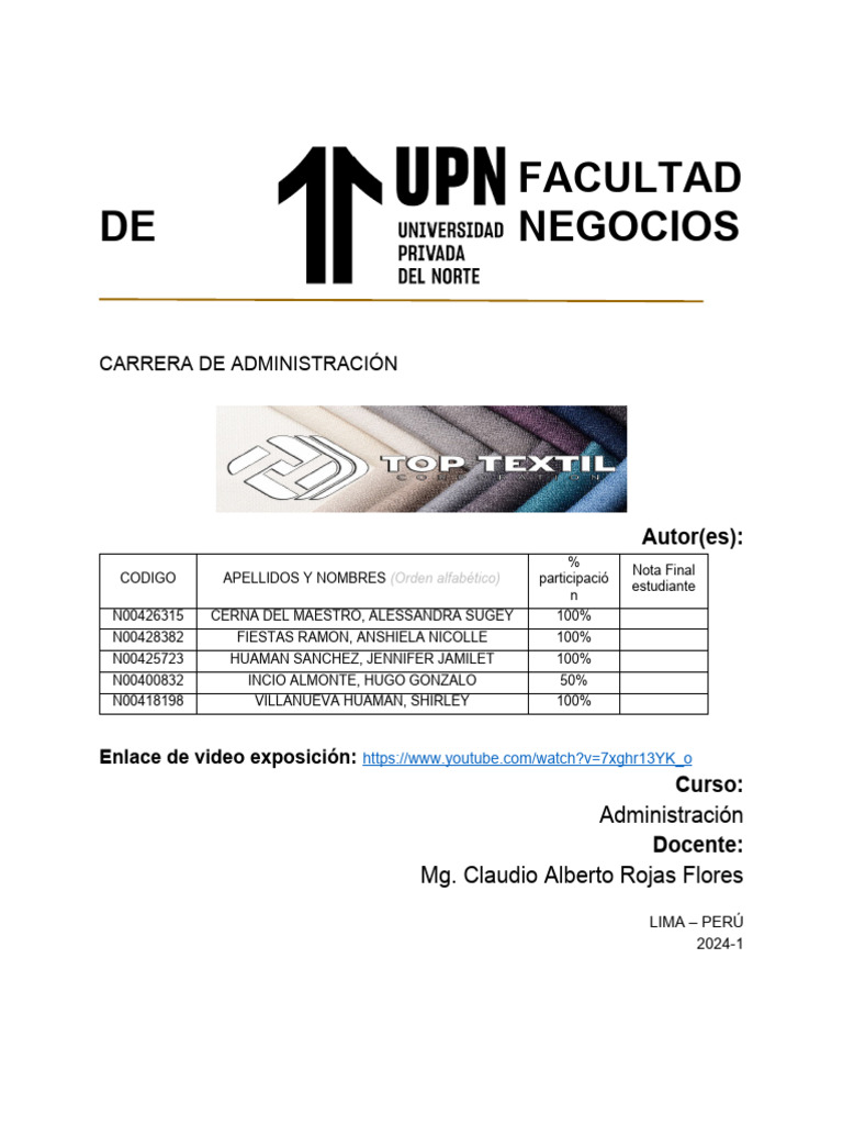 Administración T3 Informe Final | PDF | Business | Calidad (comercial)
