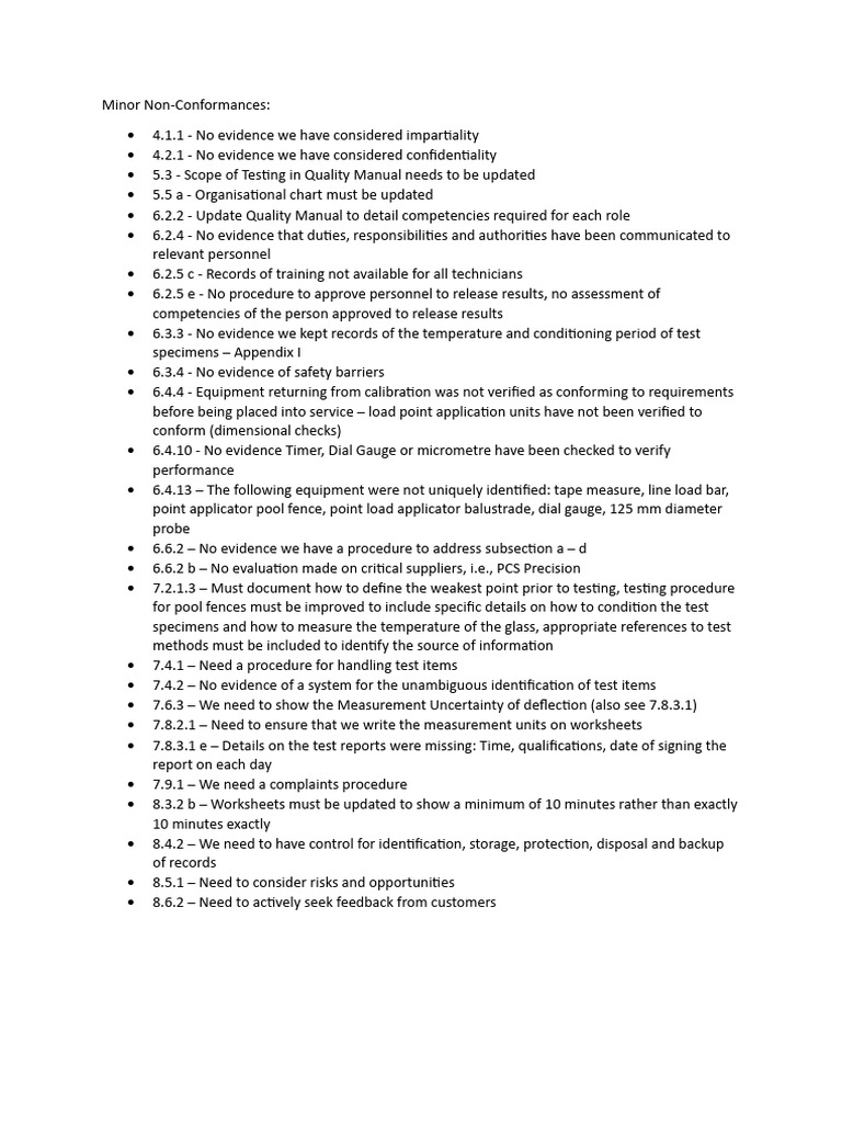 NATA Checklist | PDF | Calibration